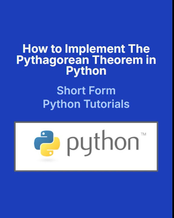 How to Solve the Pythagorean Theorem with Python #python - YouTube