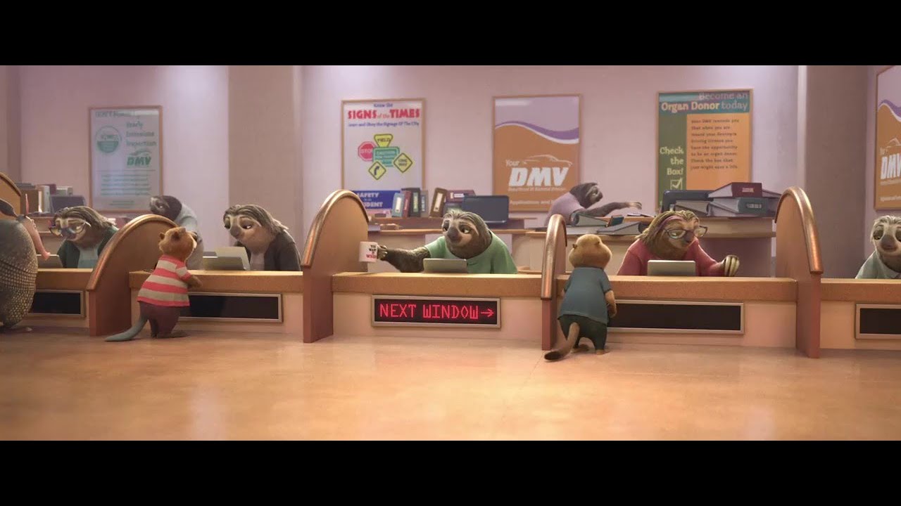 DMV sloths moments (Zootopia 2016) - YouTube