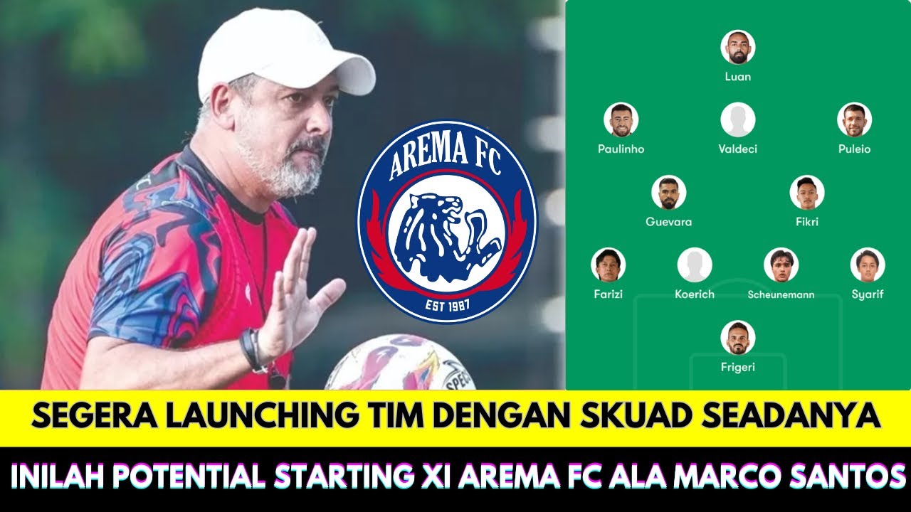 Segera Launching Tim Secara Sederhana Potential Starting XI Arema FC ala Marcos Santos di Liga 1 ...