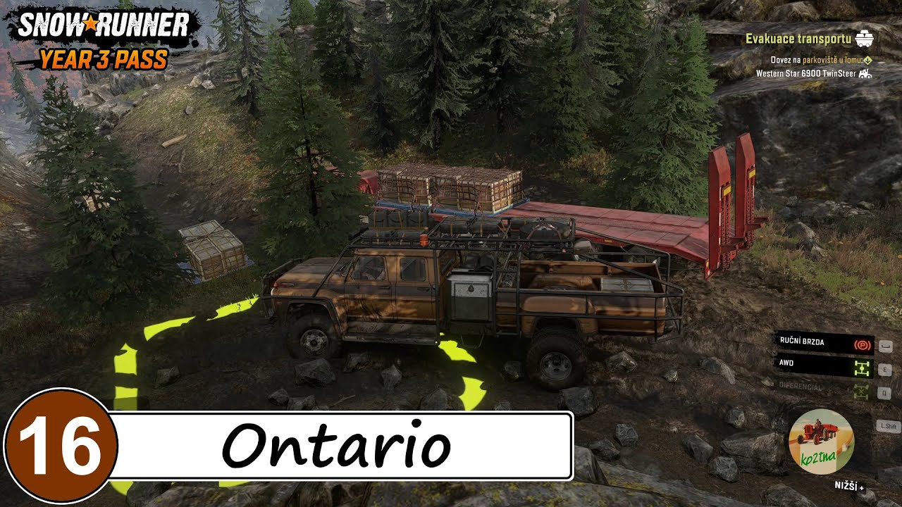 SnowRunner year 3 pass - Ontario #16 - průzkum mapy Spálený les - YouTube
