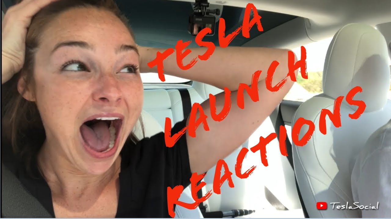 Tesla launch reactions in a Tesla Model 3 Performance, 0-60 - YouTube