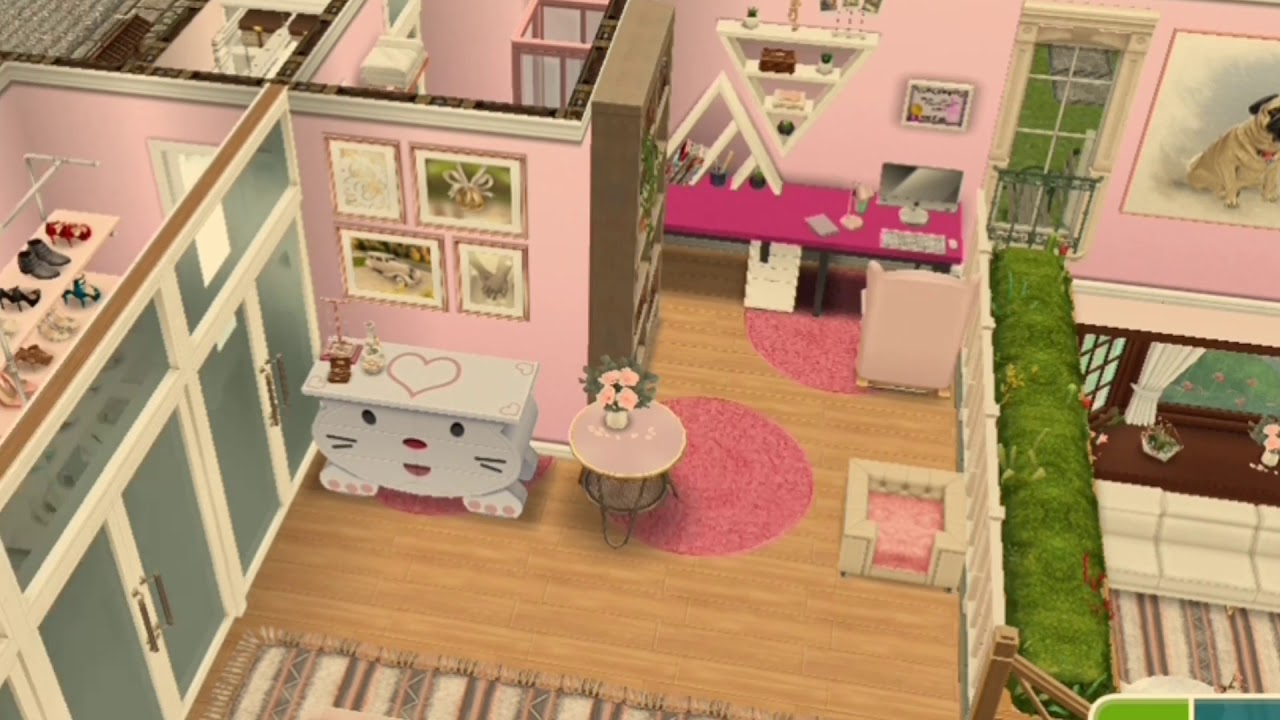 Pink House Tour | The Sims Freeplay - YouTube