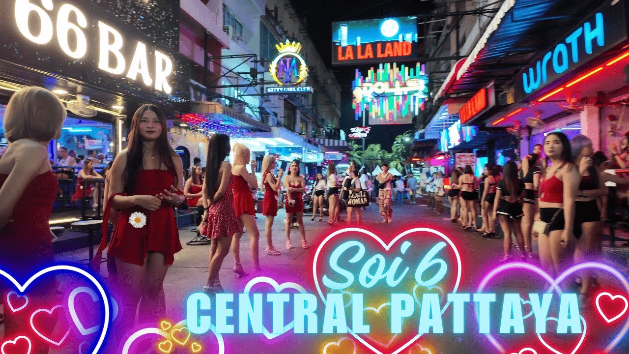 [4K] Central Pattaya Soi 6 Soi 7 Soi 8 Beach Road Runway Market Pattaya ...