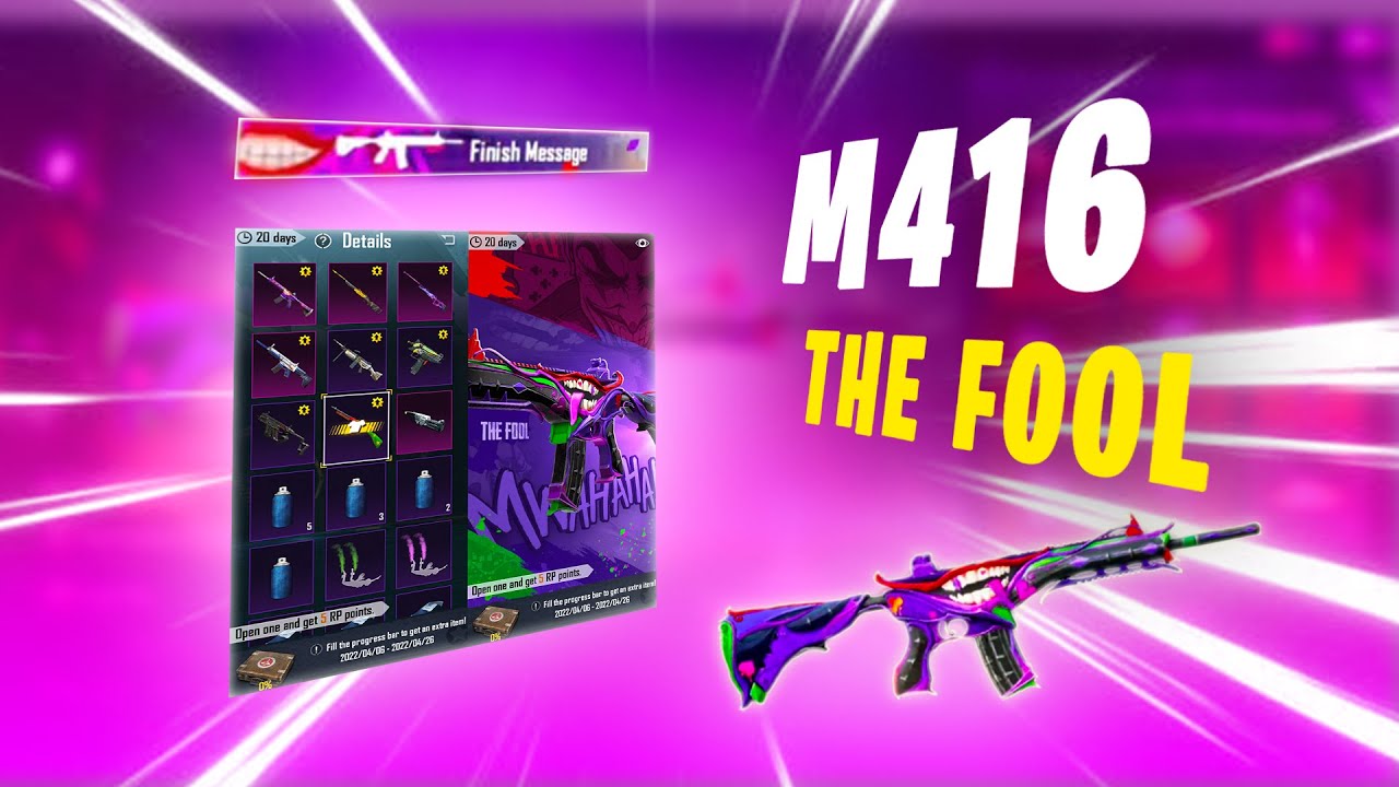 M416 THE FOOL LUCKY CRATE | NEW UPGRADABLE GUN SKIN M416 THE FOOL IN ...