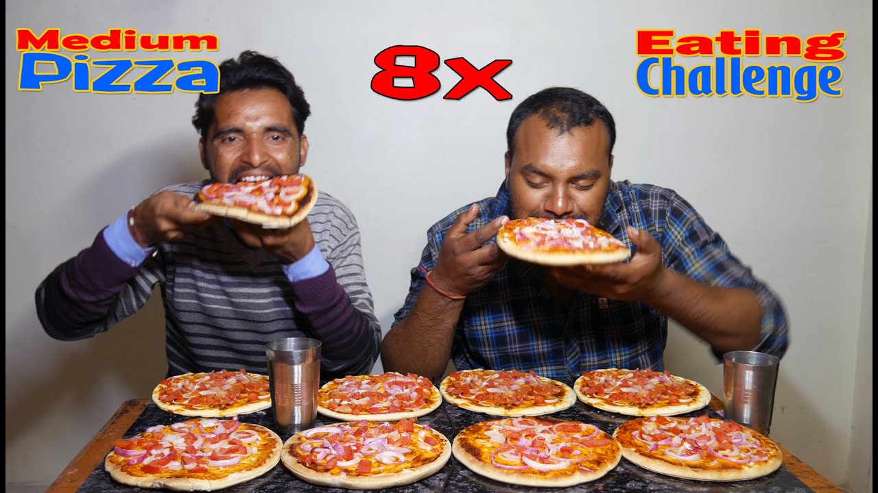 8x Medium Pizza Eating Challenge | Pizza Eating Competition | Food ...