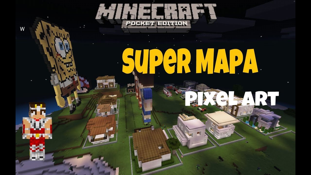 Minecraft Super Mapa Pixel Art - YouTube