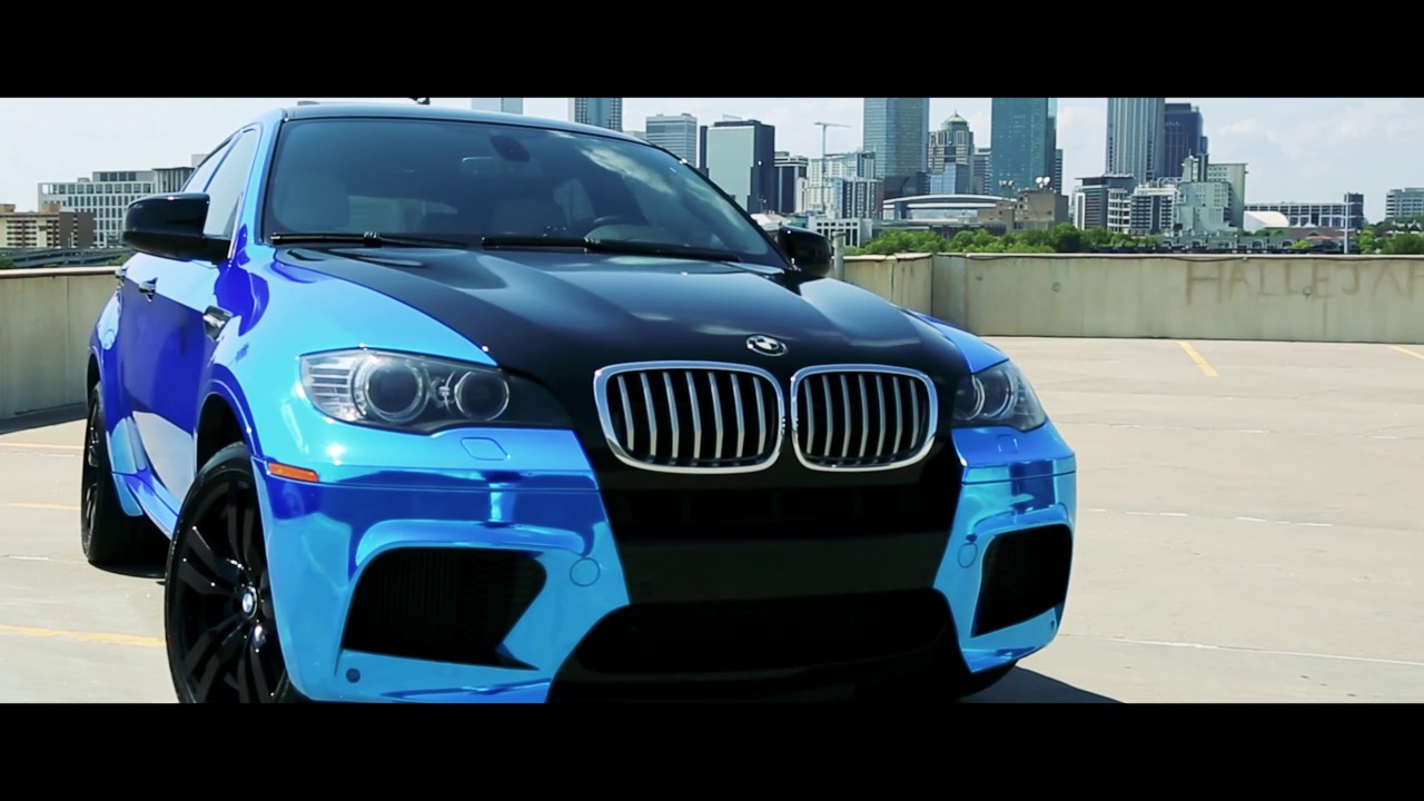 Blue Chrome BMW X6M with Glossy black accents - YouTube