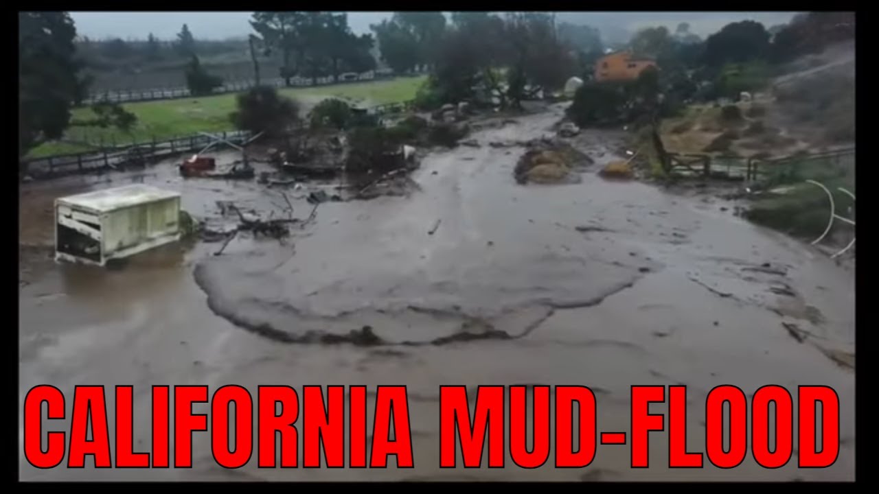 MUD Flood Monterey County, California After Heavy Rain and Wildfires ...