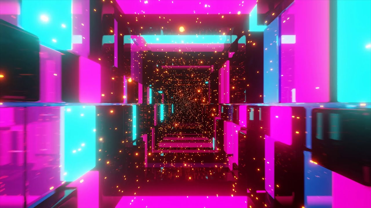 The Neon Tunnel (Pink & Blue) VJ LOOPS Background Video in 4K ...