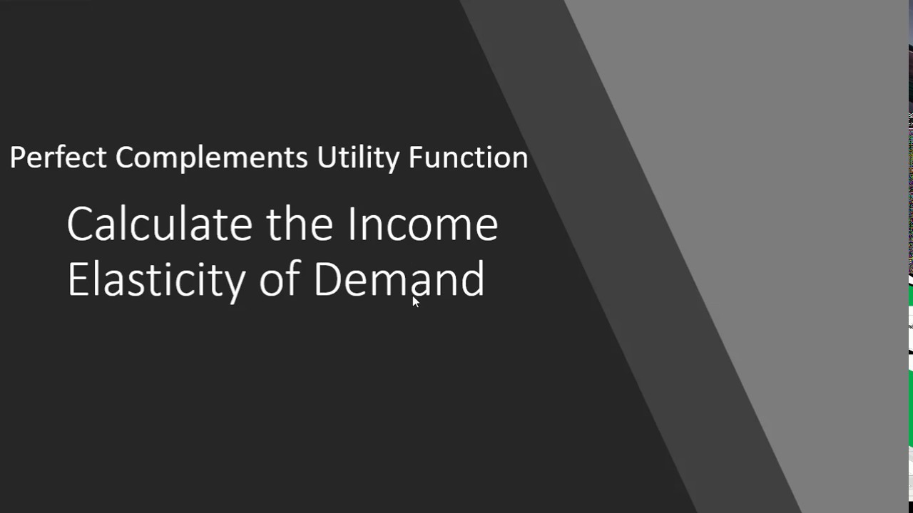 Perfect Complements Utility: Solving for Income Elasticity of Demand ...