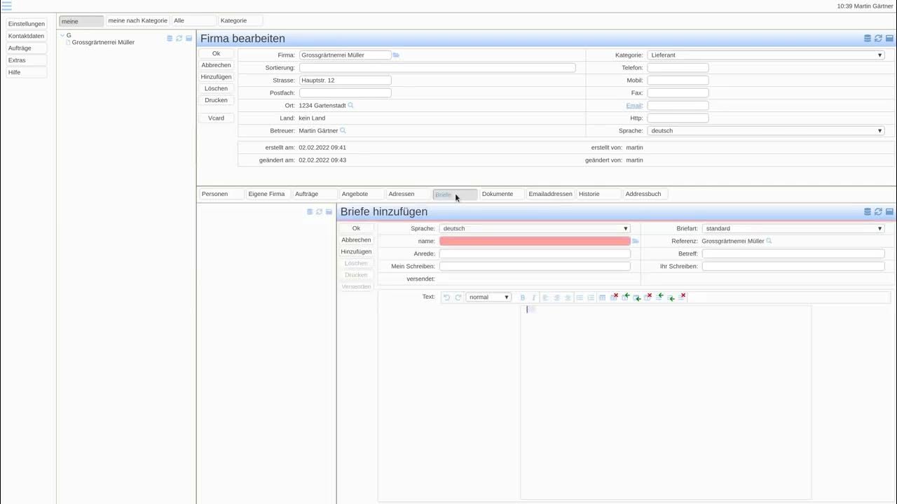 Open Source ERP Version 10 - Verwaltung von Firmen - YouTube