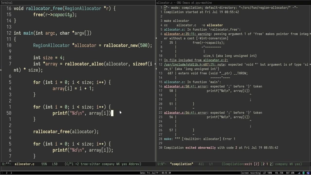 Making a Region/Arena Allocator in C - YouTube