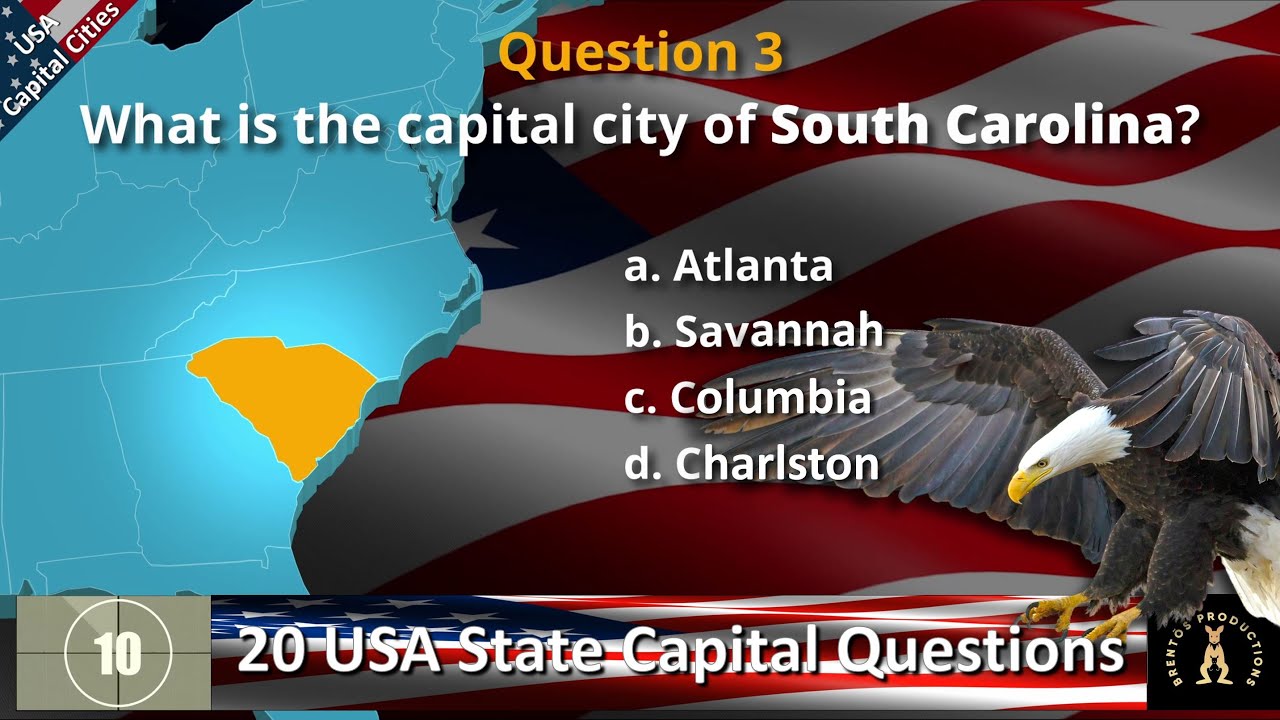 US State Capital Cities Trivia Quiz | 20 Multi-choice Questions | #usa ...