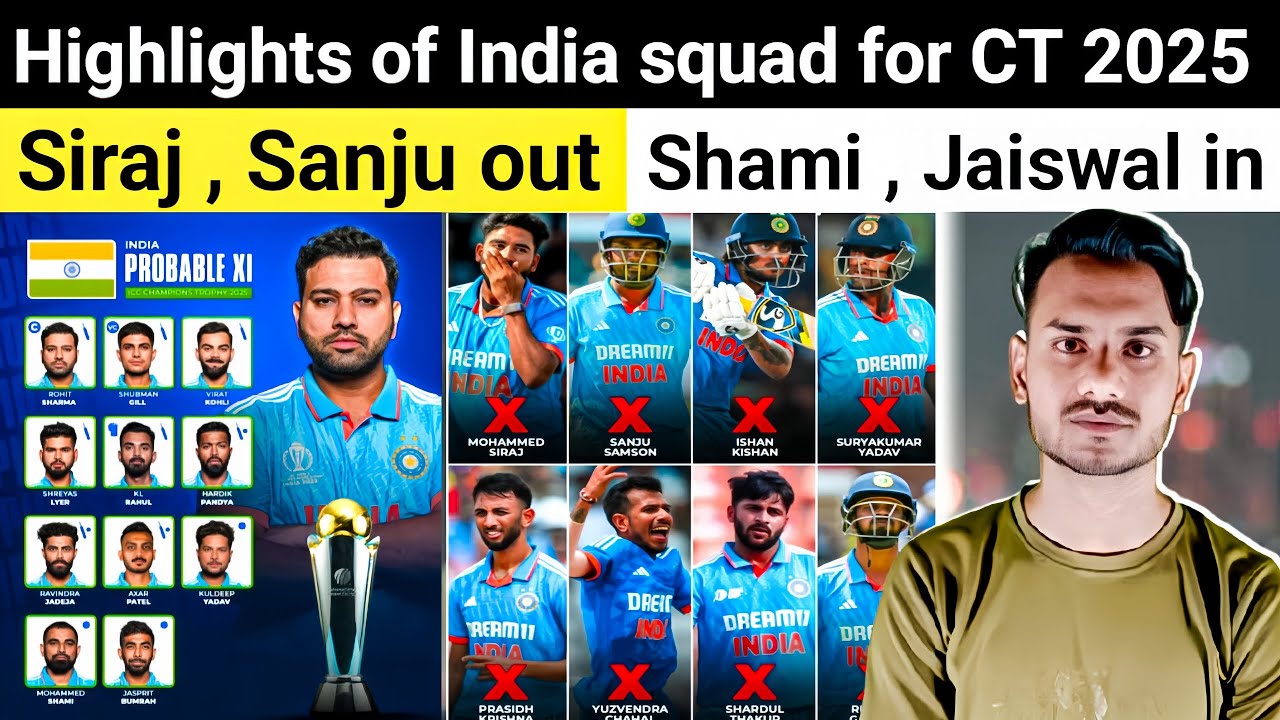 CT 2025 : Highlights of team india squad for champions trophy 2025 ...