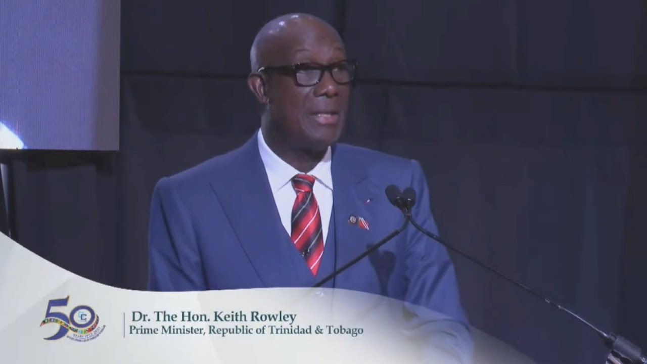 Prime Minister Dr. Keith Rowley addresses the opening ceremony of ...