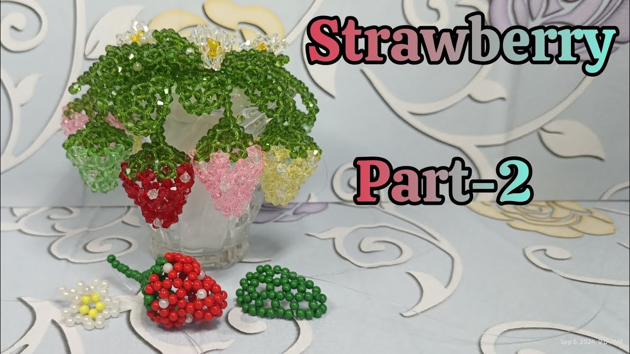 3D Beaded Strawberry Plant Tutorial Part-2 by Craft Novelty Sons - YouTube