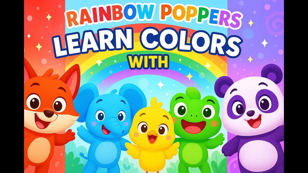 Rainbow Poppers Color Parade! 🌈🎉 | Learn Colors with Cute Animal ...