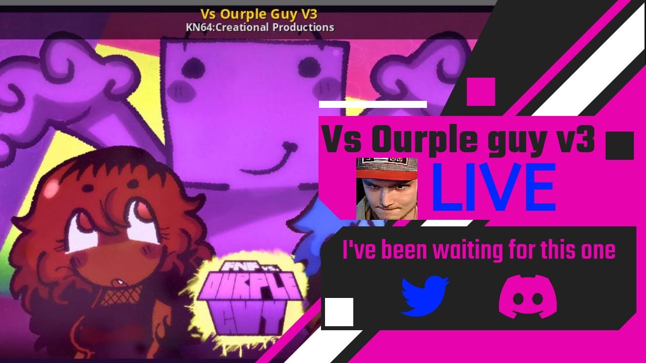 Streaming the Vs Ourple guy V3 fnf mod - LIVE banger music - YouTube