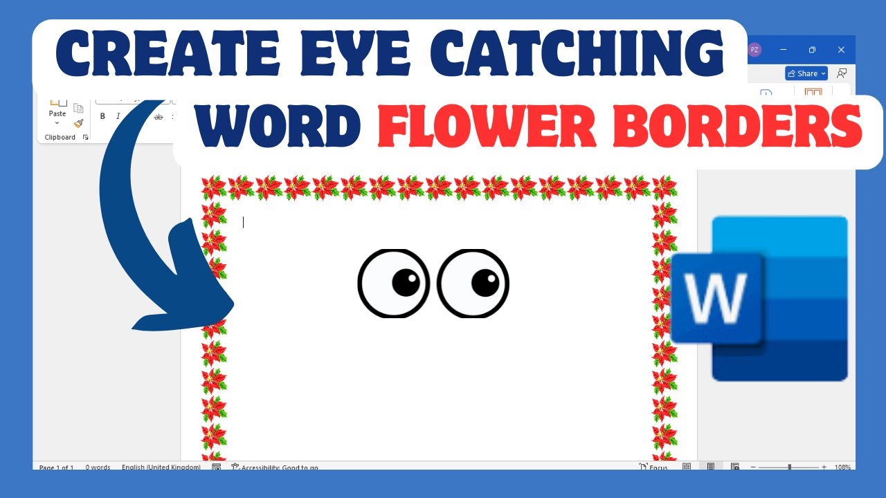 How to Create Eye Catching Word Flower Borders - YouTube