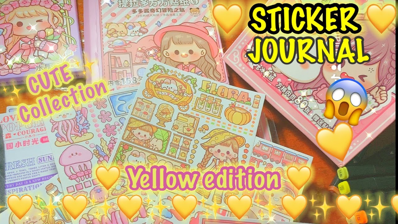 💛 Jurnal kuning Journal with me 💛 #stiker #journal #viral - YouTube