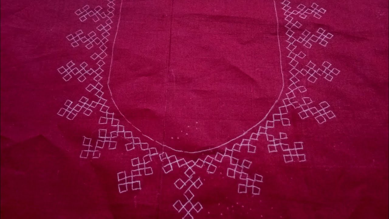 How to Draw Neck Line Design On Fabric. - YouTube