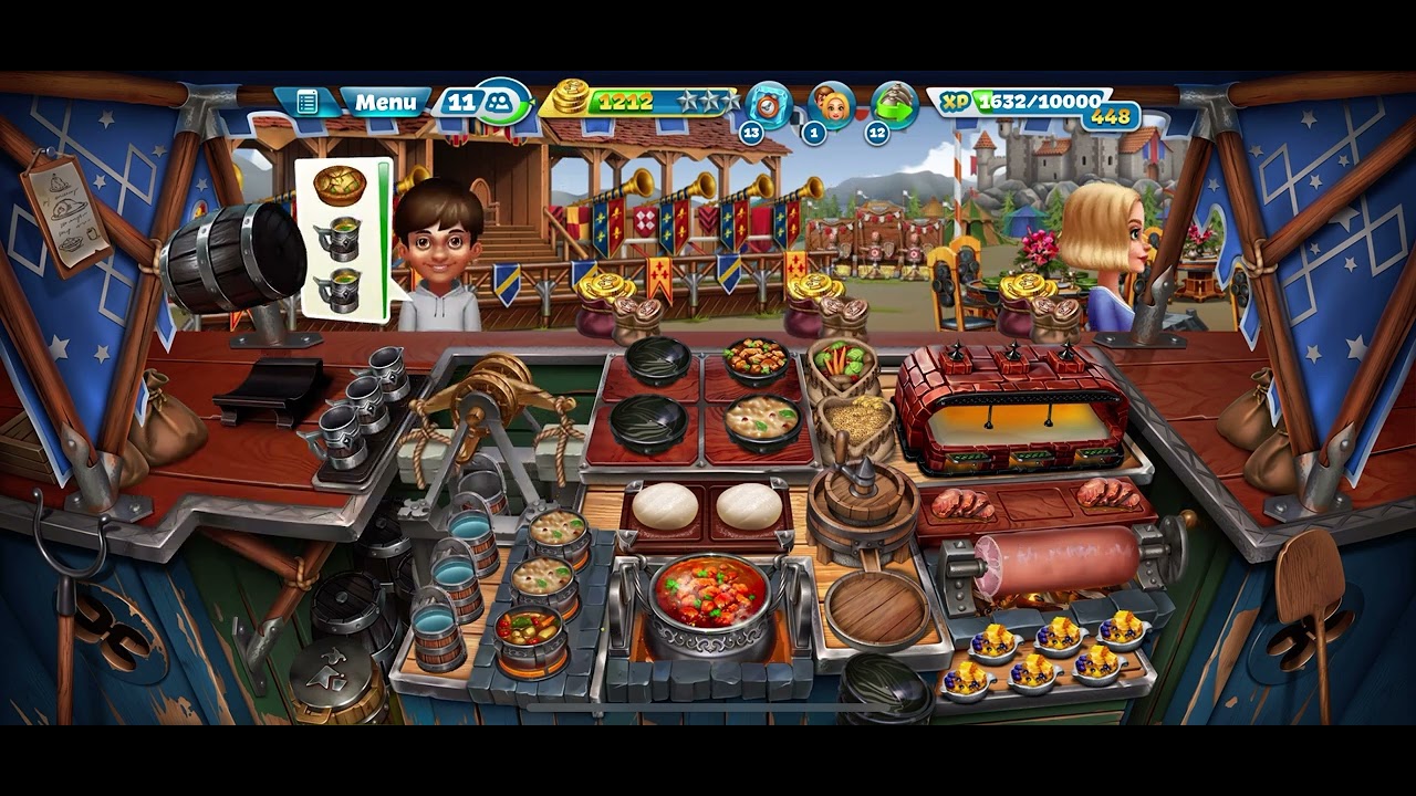 The Medieval Fair Level 38 Cooking Fever (3 STARS/FULLY UPGRADED) - YouTube