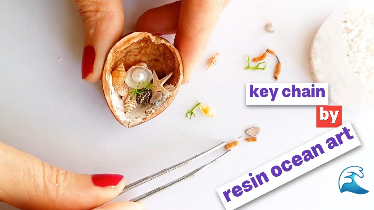 "DIY Resin Ocean Walnut Shell Key Holder 🌊🔑" - YouTube