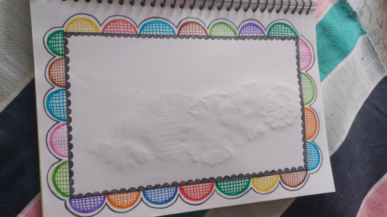 how to draw step by step page boarder design idea,front page border ...