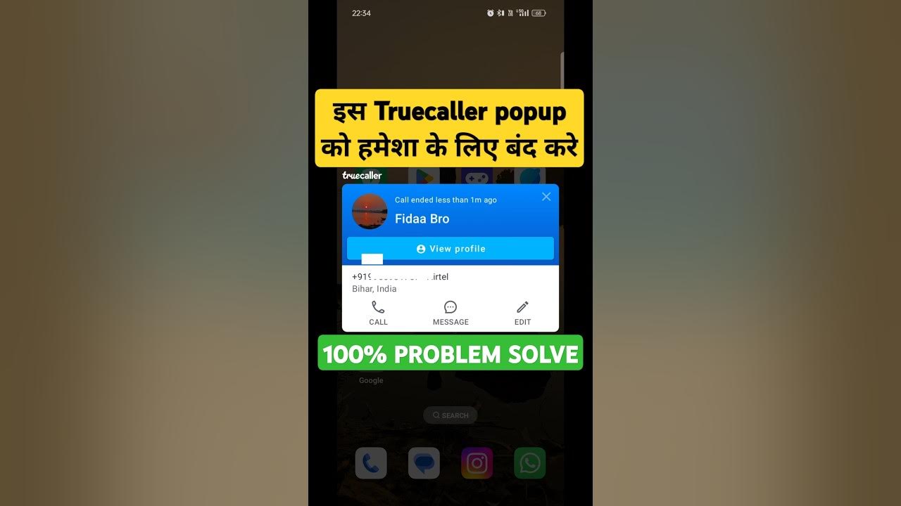 how to stop truecaller notification after call/truecaller popup after call disable - YouTube