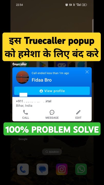 how to stop truecaller notification after call/truecaller popup after call disable - YouTube