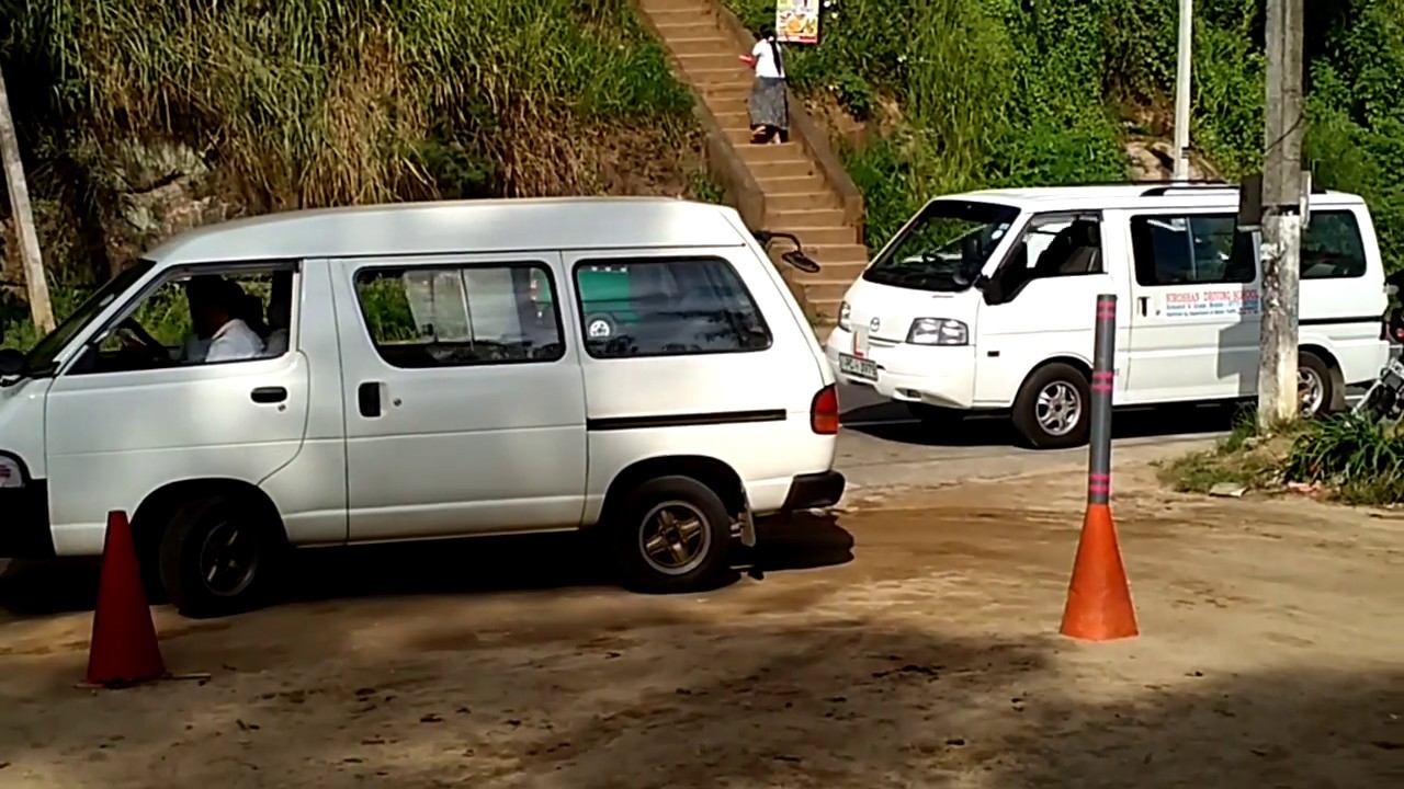 Srilanka Driving test - How to reverse a van - L shape - YouTube