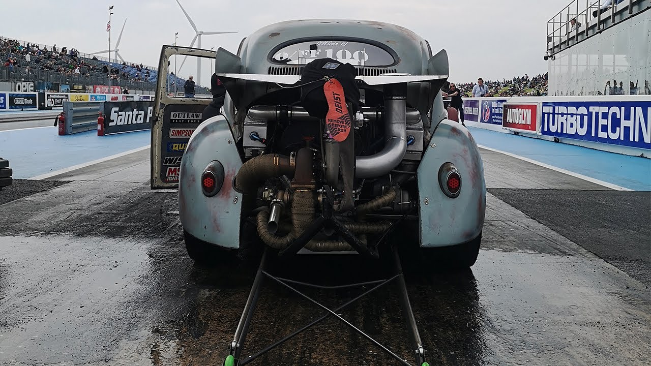 2540cc 56 VW OVAL BEETLE RUNS a 9.31 1/4 MILE AT DOORSLAMMERS - YouTube