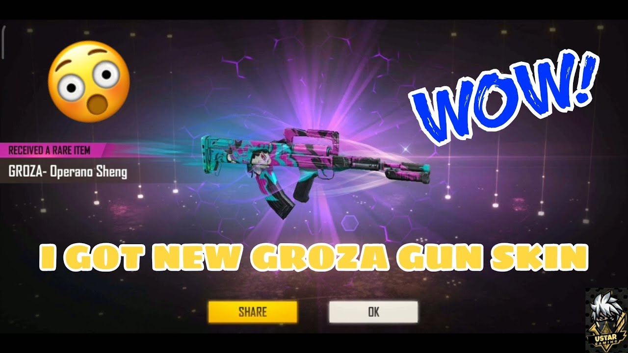 I GOT NEW GROZA GUN SKIN | FREE FIRE | USTAR GAMING - YouTube
