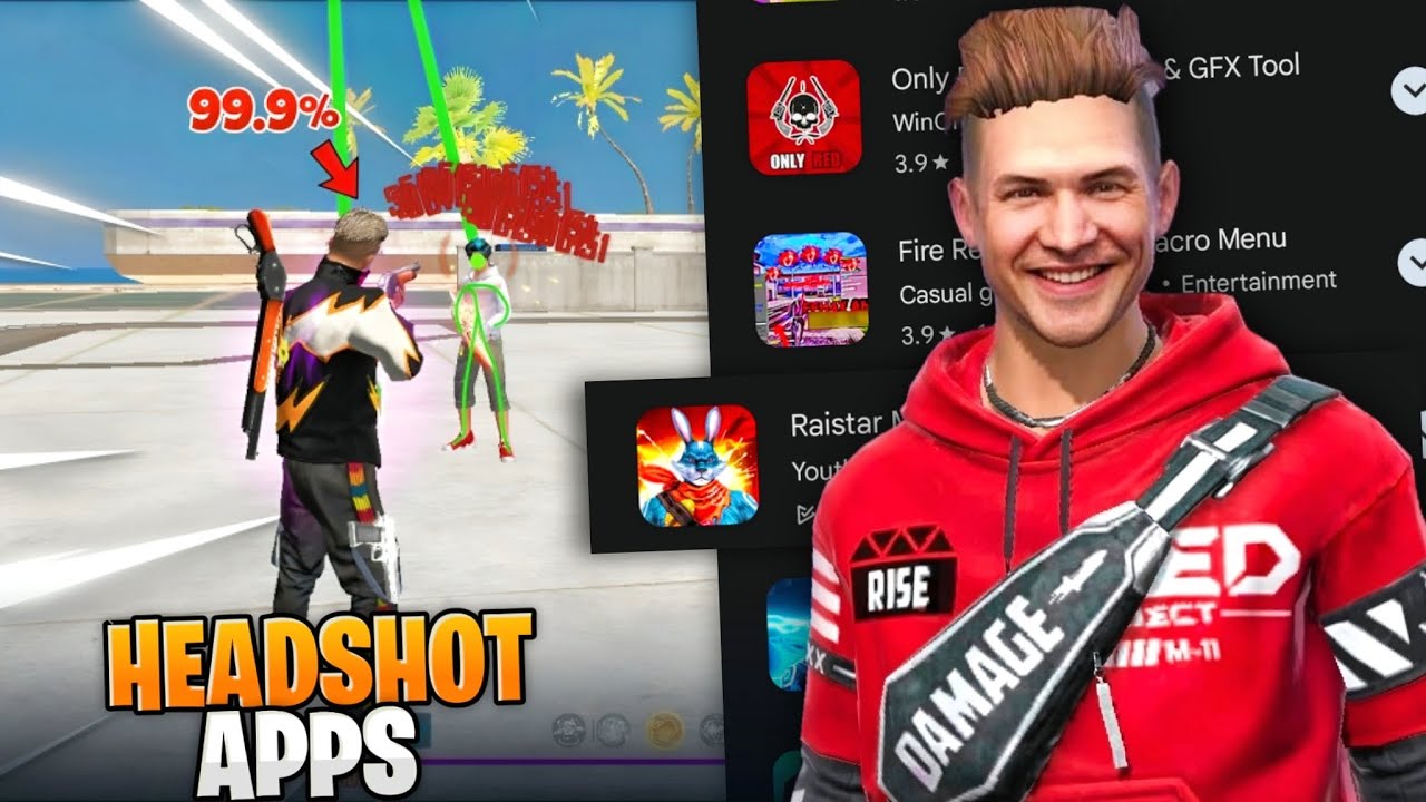 Using HEADSHOT TOOL APPS from Playstore to Boost My Aim in Free Fire 🤯 ...