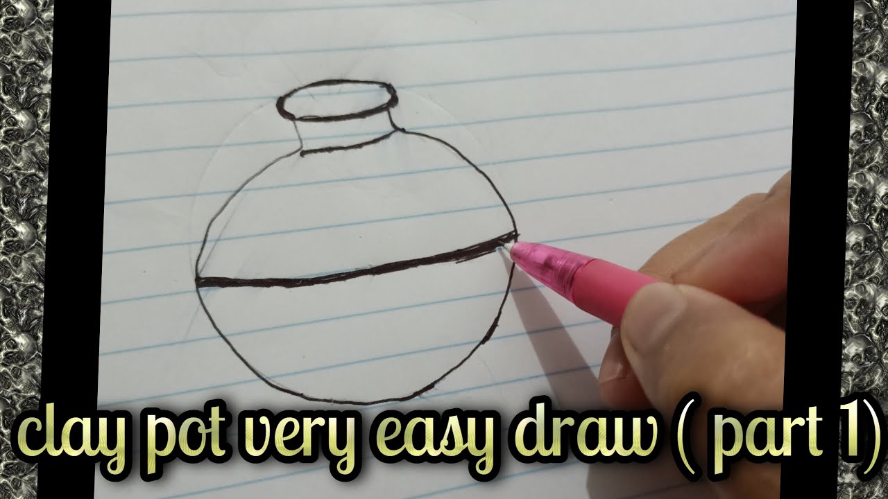 how to draw the clay pot very easy drawing ( part 1)☝️ wait to the next ...