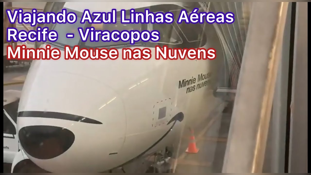 Viajando no Minnie Mouse nas nuvens da Azul de Recife para Viracopos ...