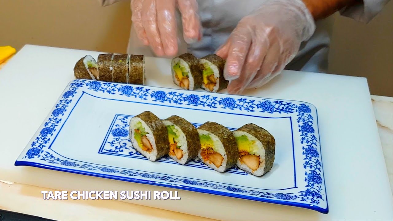 How to Roll Tare Chicken Fat Sushi Roll with Sushi Man Santosh II Sushi ...