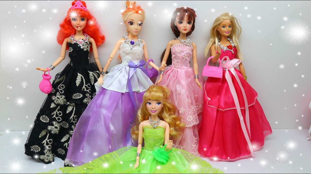 Barbie Dress Up 👗👠 New Princess Dresses and Shoes for Barbie Clothes ...