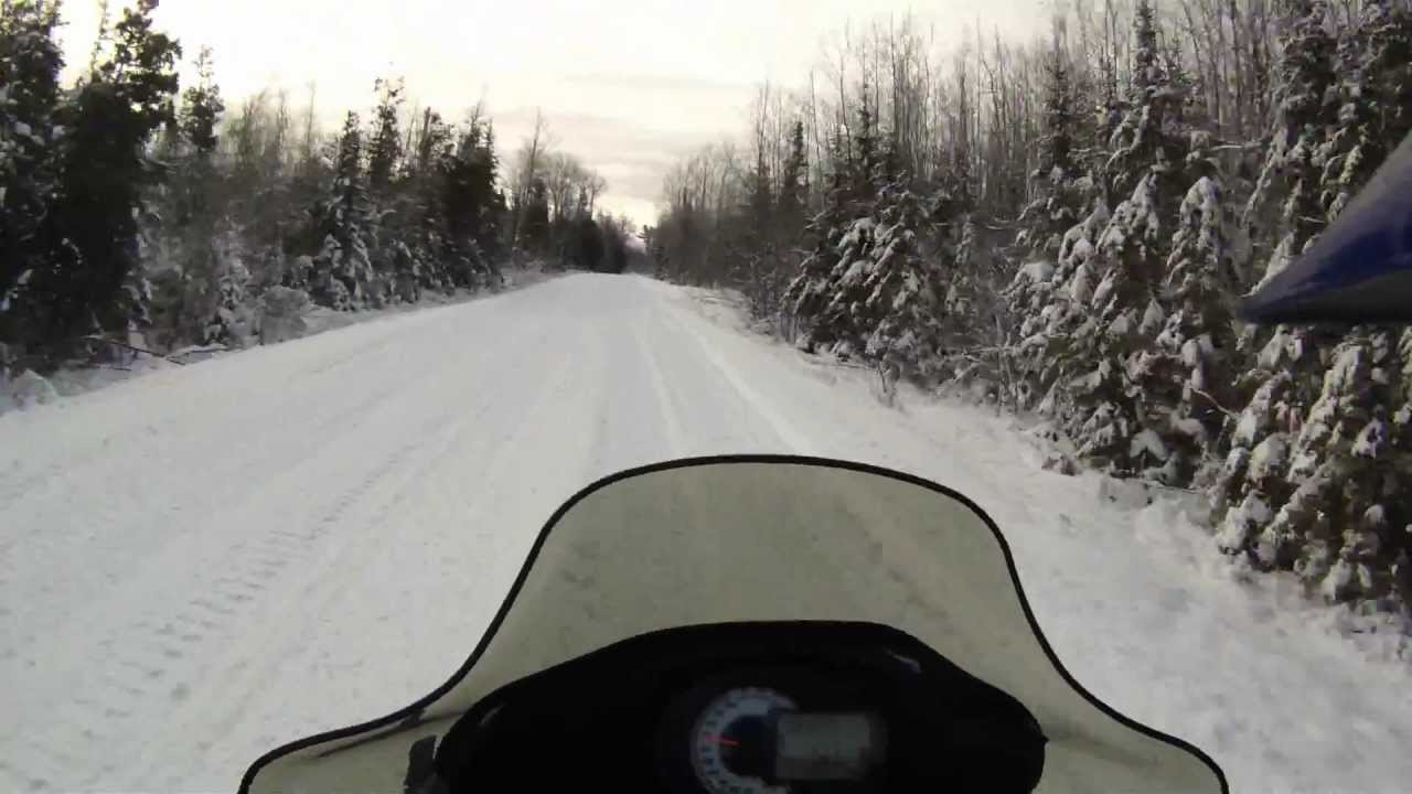 Snowmobiling in Michigan Upper Peninsula - YouTube