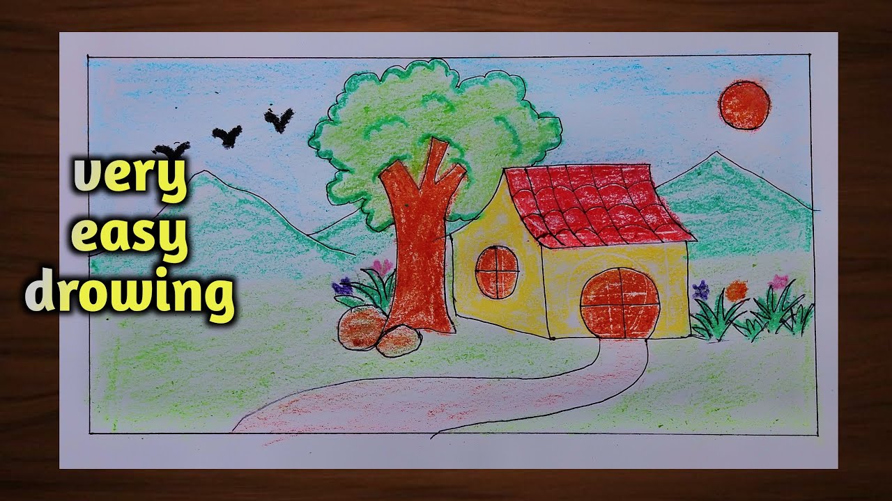 Village house. House a d scenaries. Home drowing. How to drow house ...