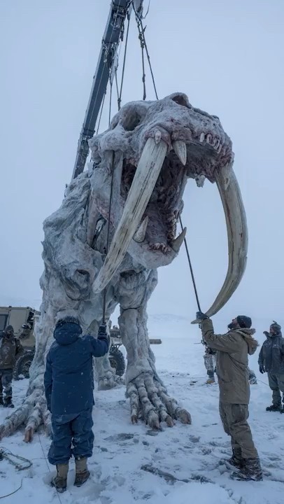 Colossal 11-Foot Saber-Tooth Tiger Unearthed From Permafrost - YouTube