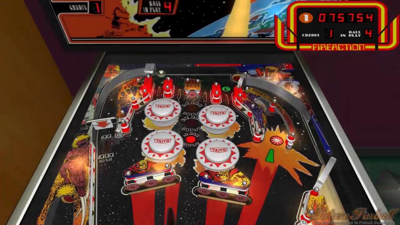 Taito Brasil pinball Fire Action - YouTube
