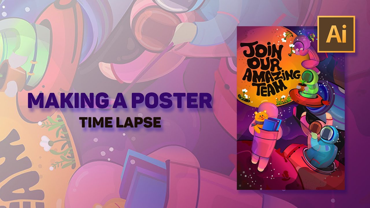 Making a POSTER Time Lapse | Adobe Illustrator | Yelloww Mouse - YouTube