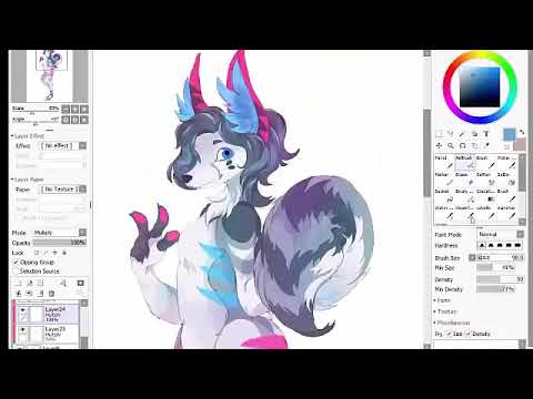 speed paint, colored furry character - YouTube