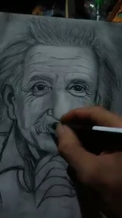 how to draw Albert Einstein's face #sketch #lukisanwajah #viral - YouTube