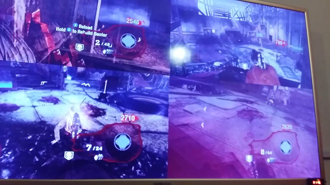 Zombies kino 4 players split screen - YouTube