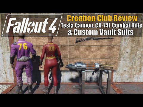 Fallout 4 - Tesla Cannon, CR-74L, & Vault Suits (Creation Club Review ...