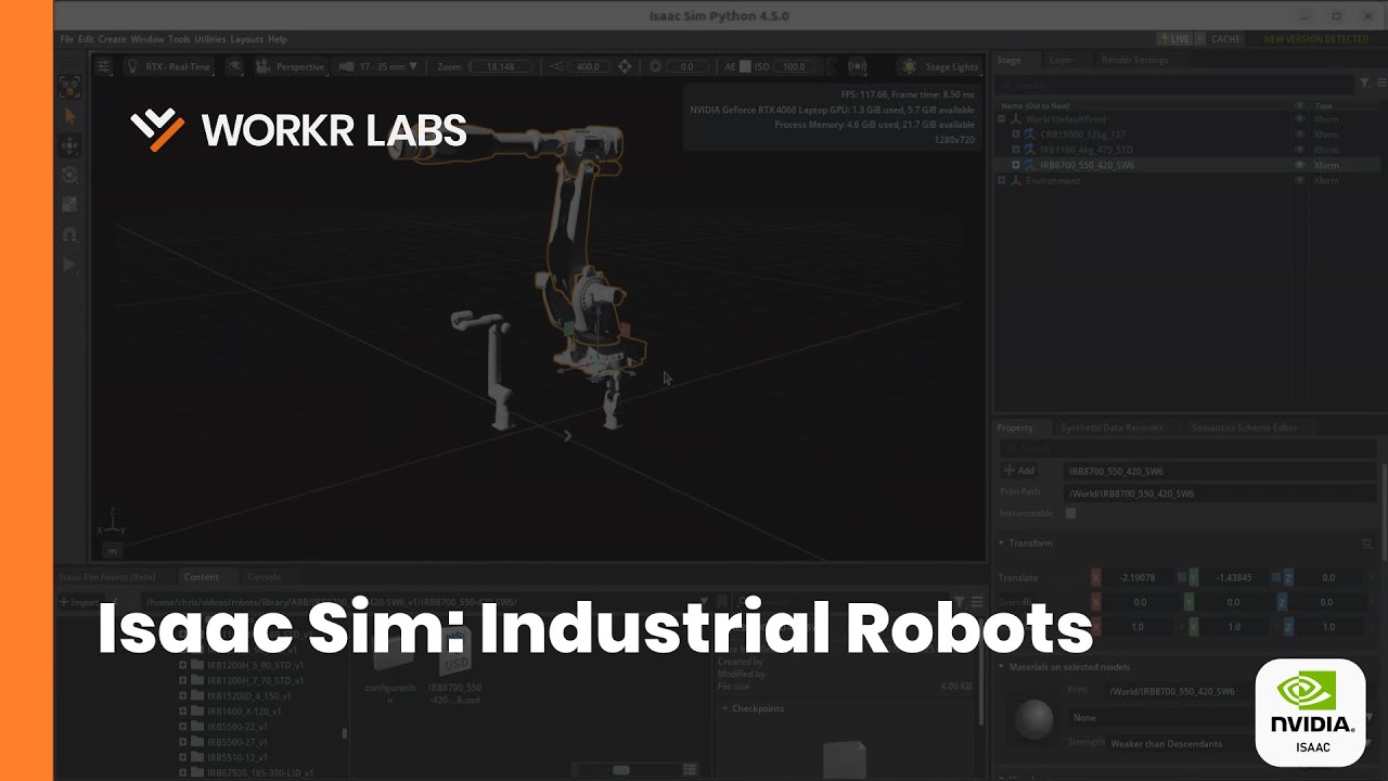 Workr Labs - Isaac Sim Industrial Robots - YouTube