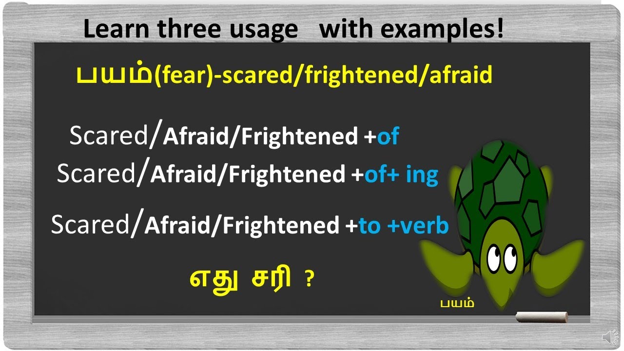  fear Afraid Scared And Frightened Vocabulary Lesson