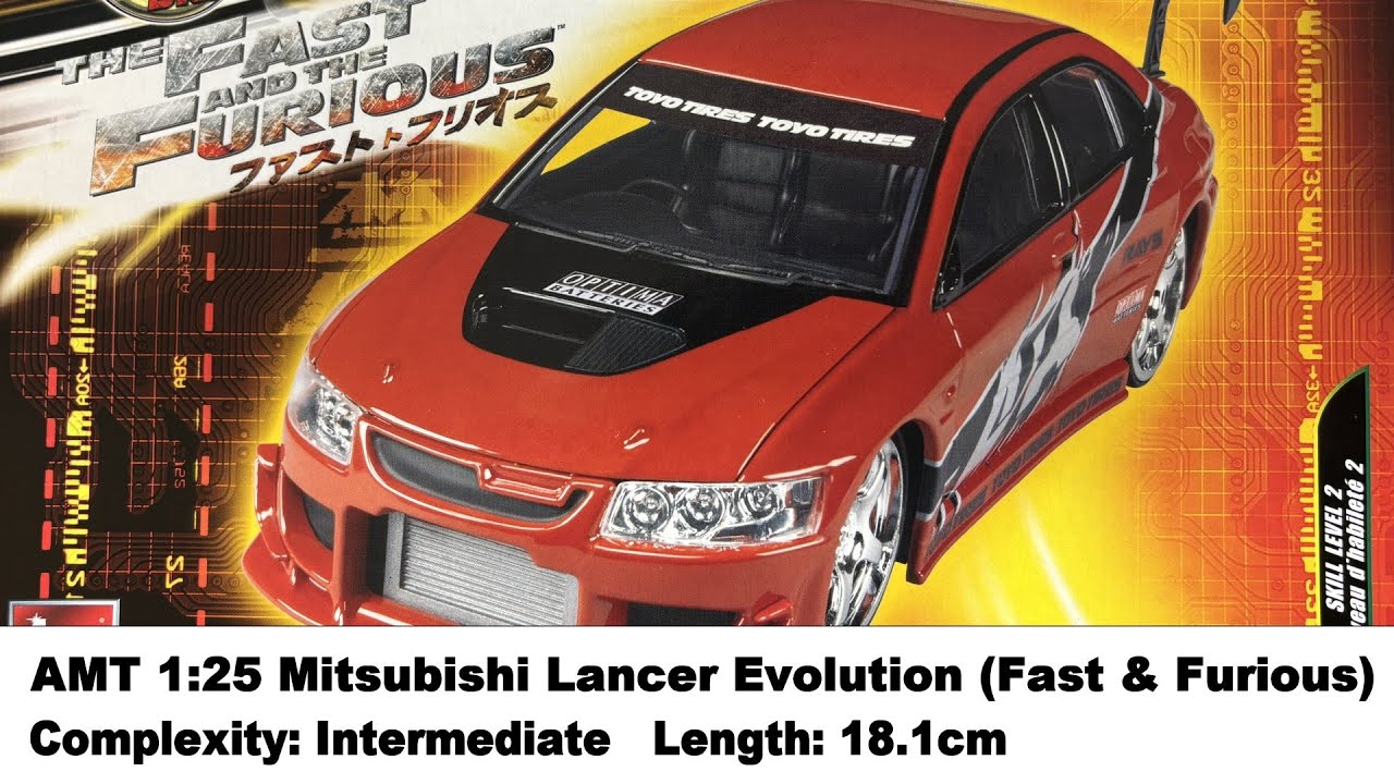 AMT 1:25 2005 Mitsubishi Lancer Evolution (Fast & Furious) Kit Review ...